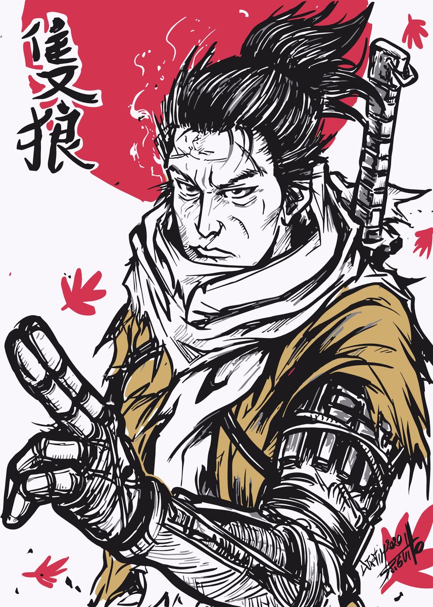 'Sekiro samurai game gaming' Poster, picture, metal print, paint by los ...