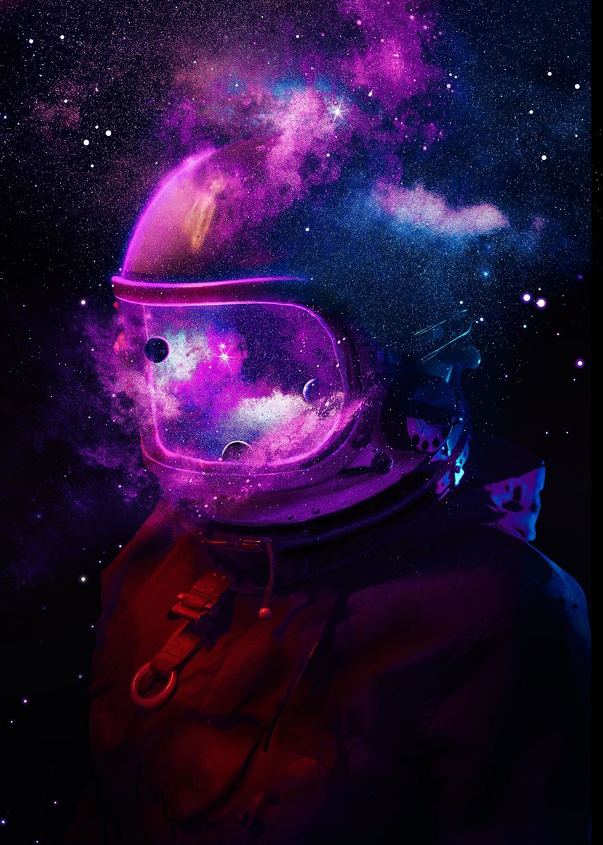 'Space Head' Poster, picture, metal print, paint by Joachimpsart | Displate