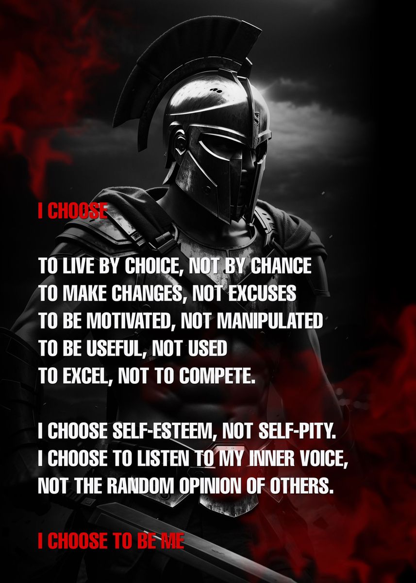 'I choose to live by choice' Poster, picture, metal print, paint by d ...