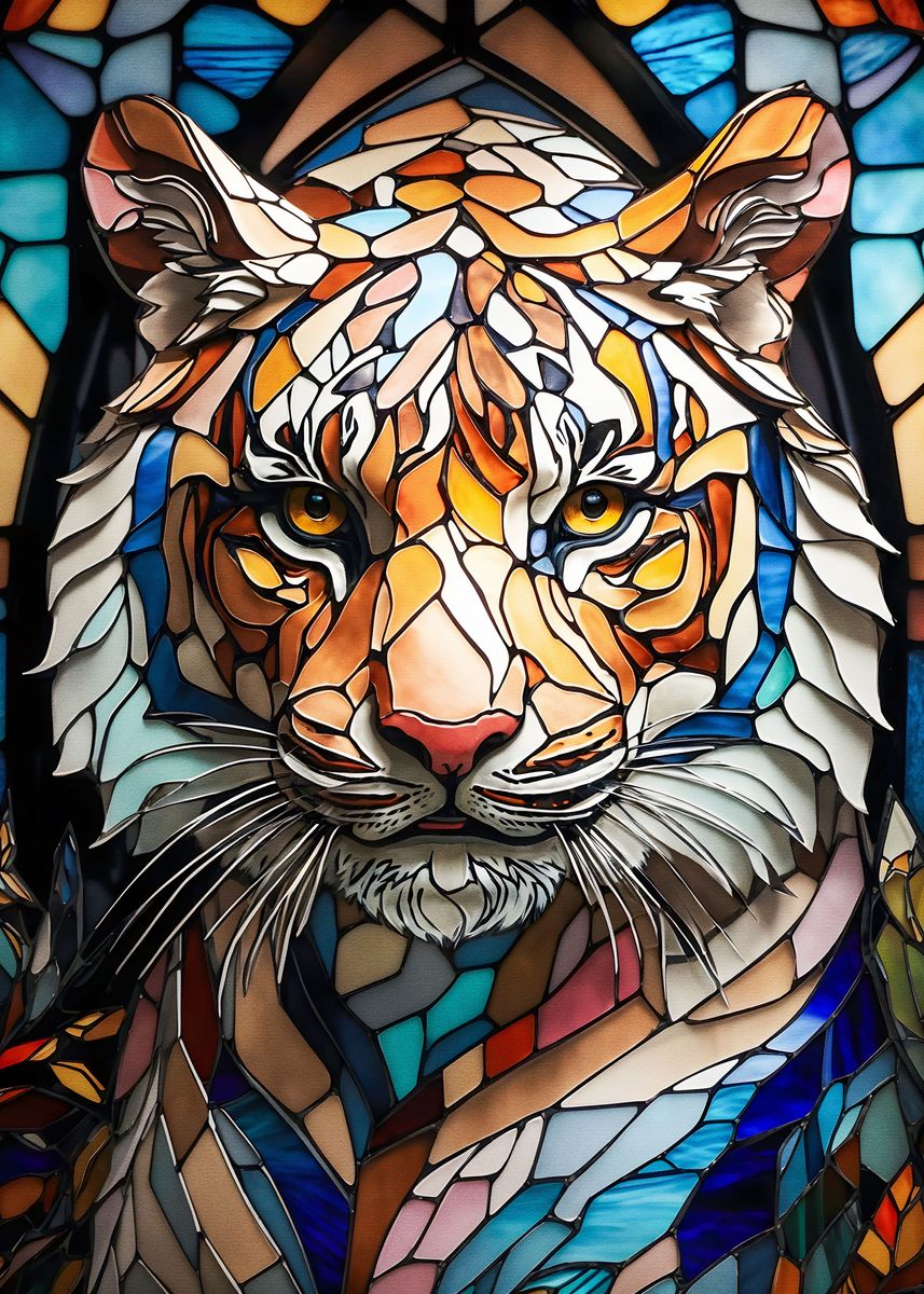 'Abstract Tiger Face' Poster, picture, metal print, paint by Elz art ...