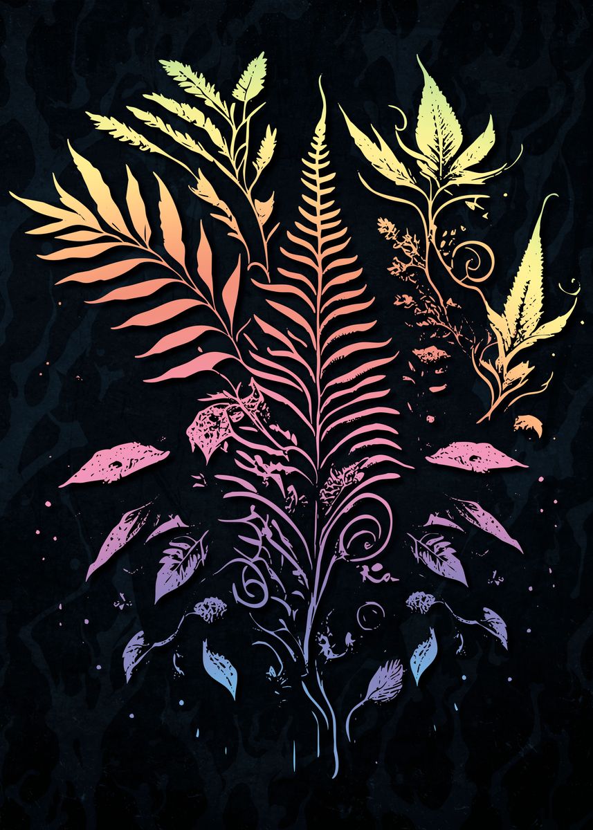'Magic Forest Fern ' Poster, picture, metal print, paint by Ilya ...