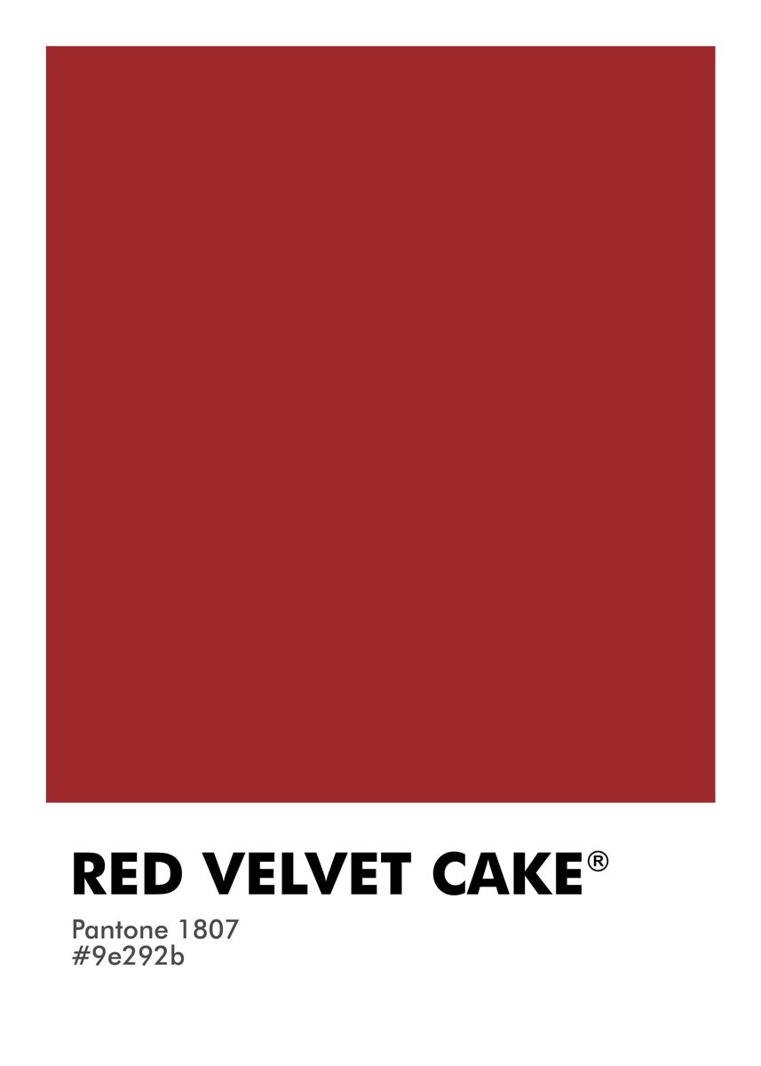'PANTONE RED VELVET CAKE' Poster, picture, metal print, paint by ...