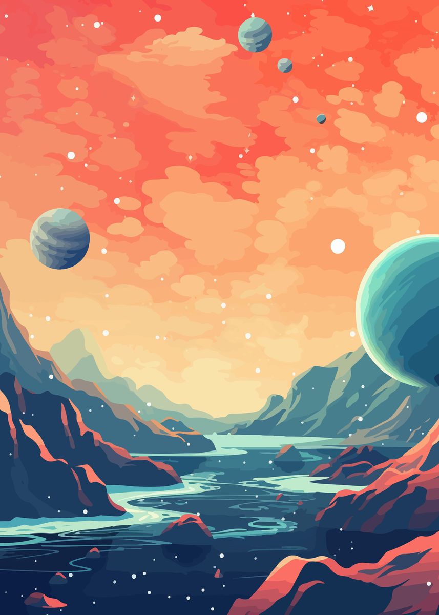'Planets Illustration' Poster, picture, metal print, paint by Djademan ...