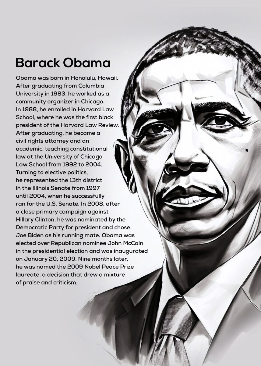 'Barack Obama' Poster, picture, metal print, paint by d Quote | Displate