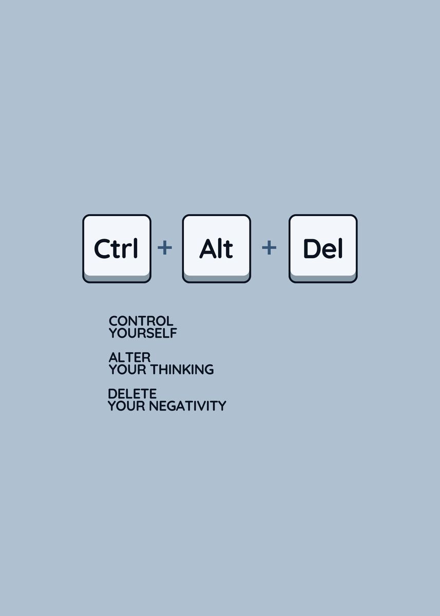 'Ctrl + Alt + Del Blue 1' Poster, picture, metal print, paint by Liyana ...