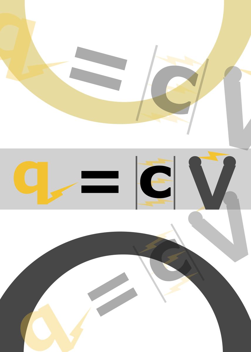 'q is cV Formula Poster' Poster, picture, metal print, paint by Abdul ...