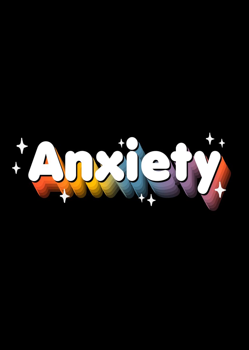 'Anxiety rainbow Kawaii ' Poster, picture, metal print, paint by Blanca ...