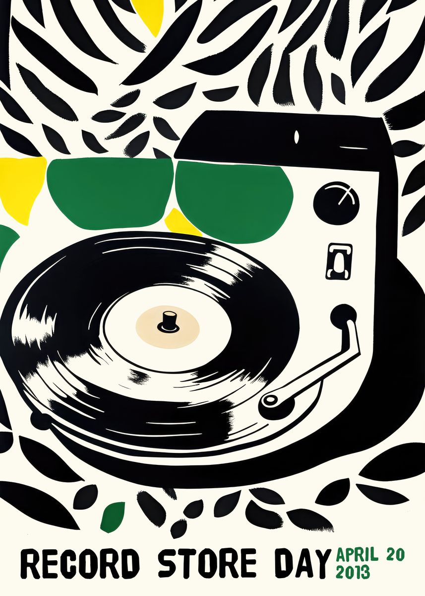 'Record Store Day Poster' Poster, picture, metal print, paint by ...