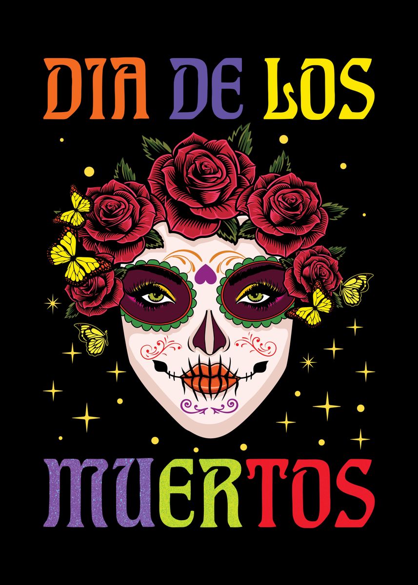 'La Catrina Los Muertos Day' Poster, picture, metal print, paint by ...