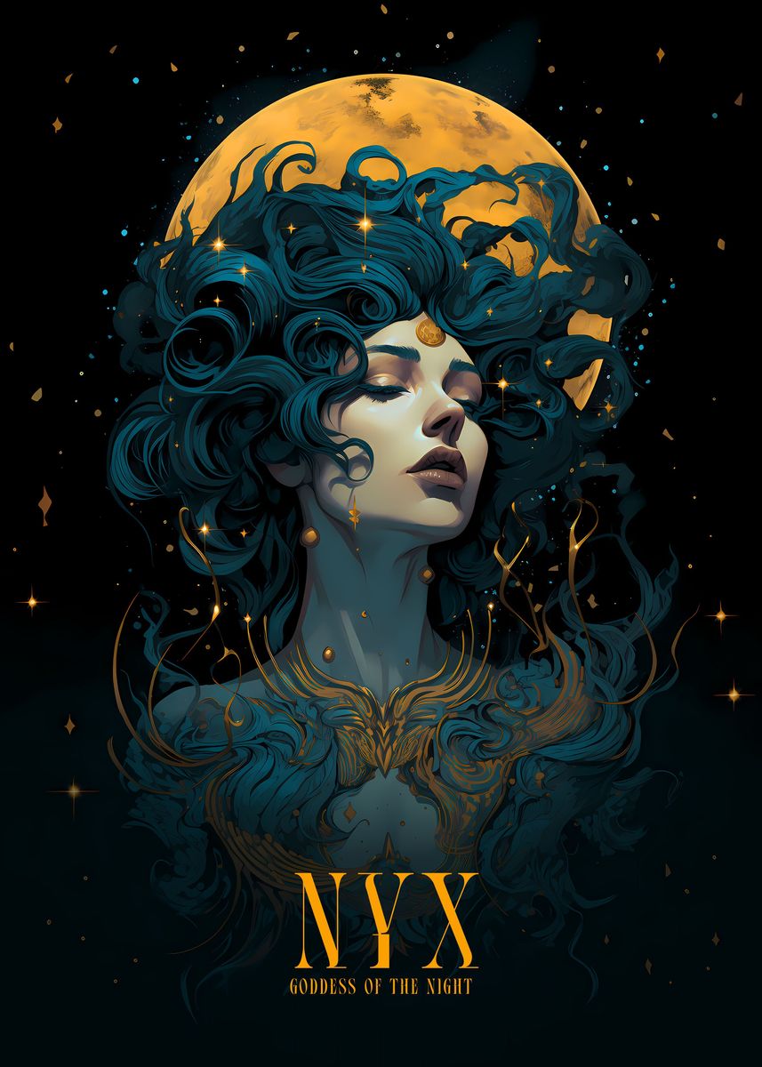 'Nyx Poster' Poster, picture, metal print, paint by Posterium Wall Art ...