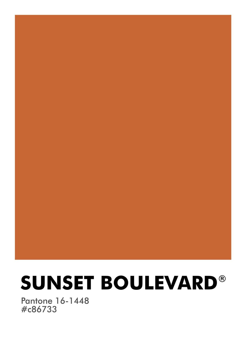 'PANTONE SUNSET BOULEVARD' Poster, picture, metal print, paint by ...