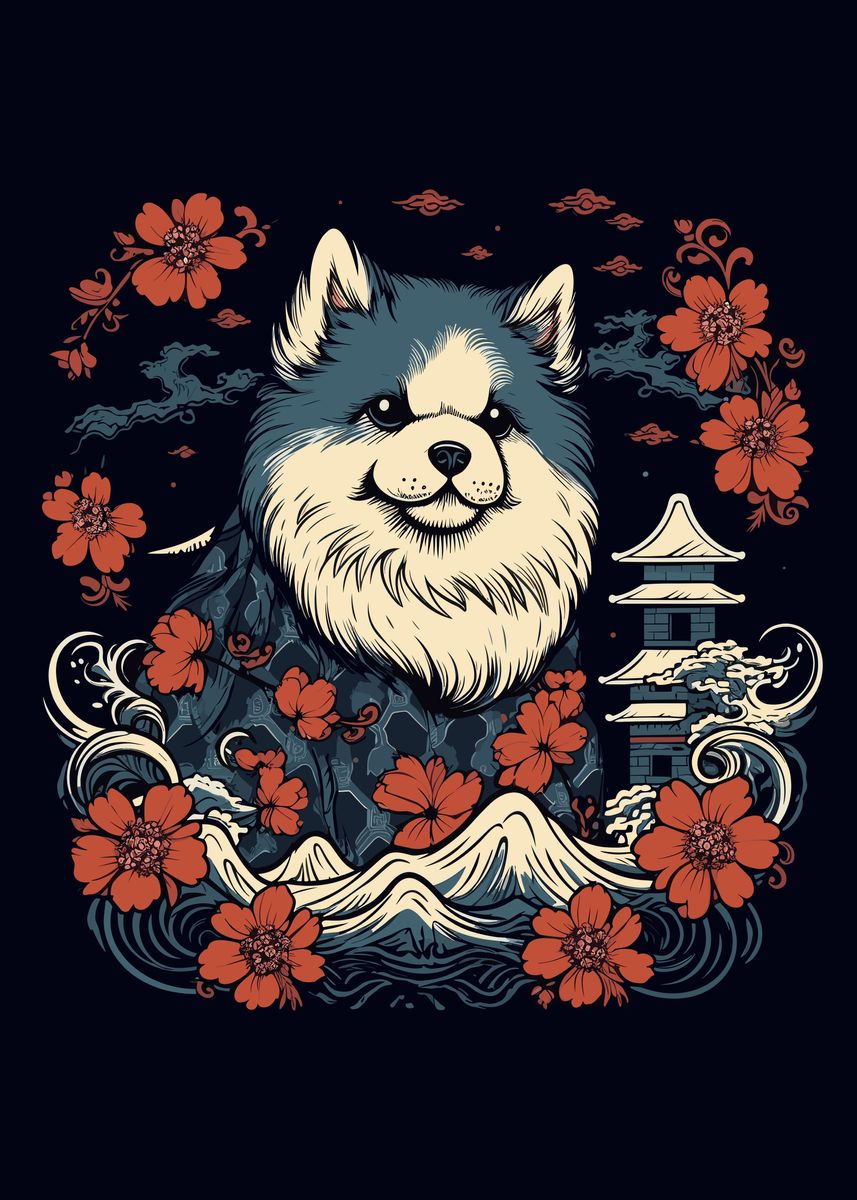 'Dog Japanese Animals' Poster by Aamir Brock | Displate