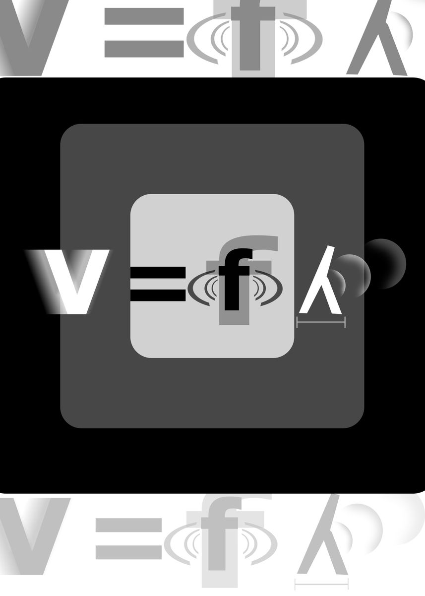 'V is f x wavelength Poster' Poster, picture, metal print, paint by ...