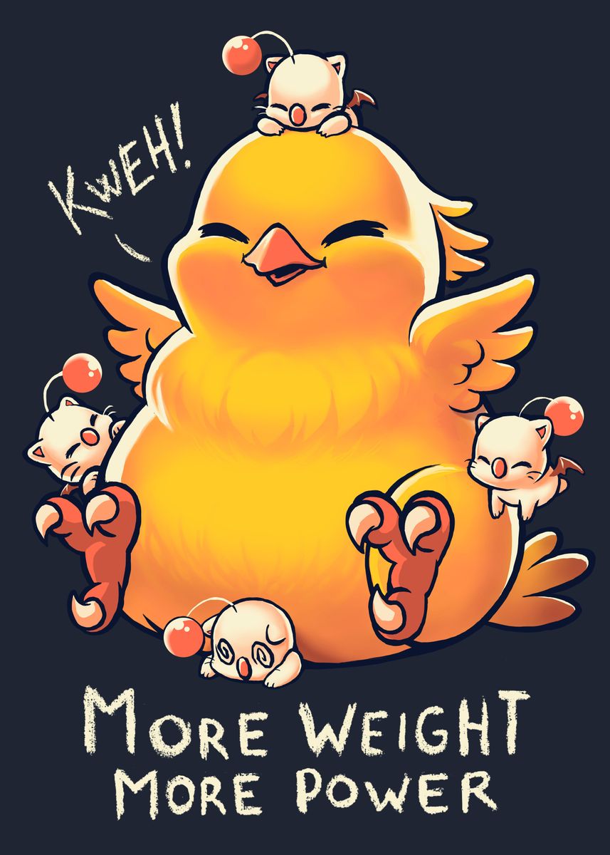 'Kweh Fantasy Fat Chocobo ' Poster, picture, metal print, paint by ...