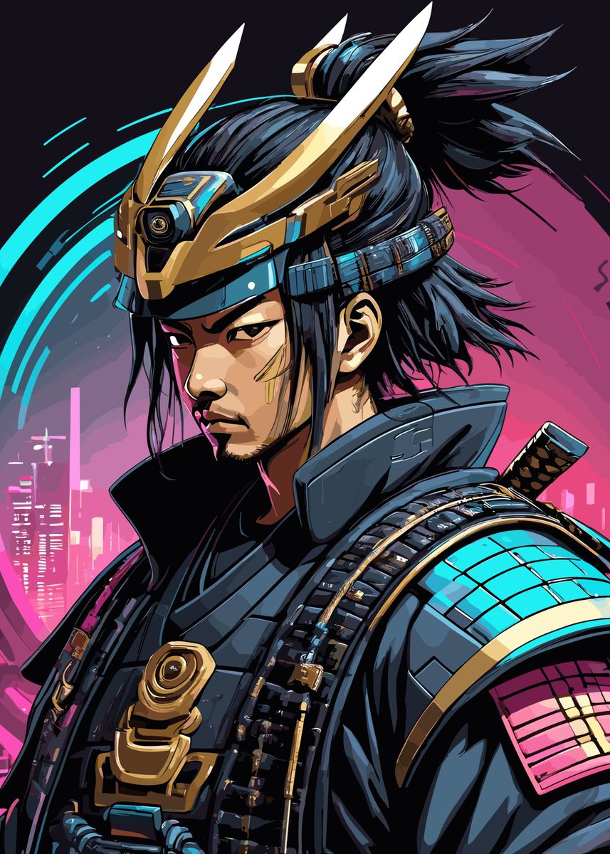 'Cyberpunk Samurai' Poster, picture, metal print, paint by Dominustheus ...