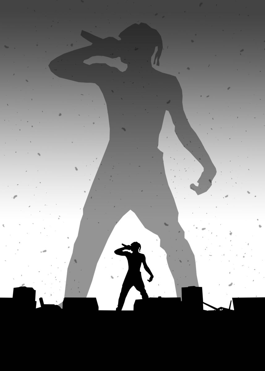 'concert rapper silhouette' Poster, picture, metal print, paint by Bams ...