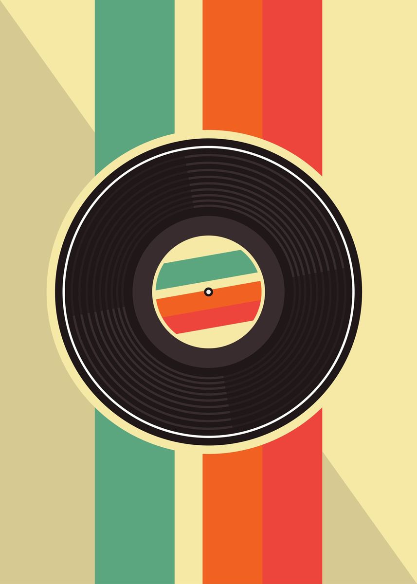 'vinyl' Poster, picture, metal print, paint by Selja Cute | Displate