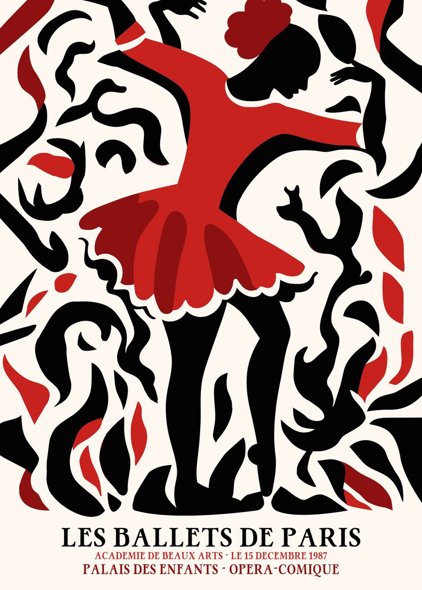 'Paris Ballet Poster' Poster, picture, metal print, paint by BluePinkPanther | Displate