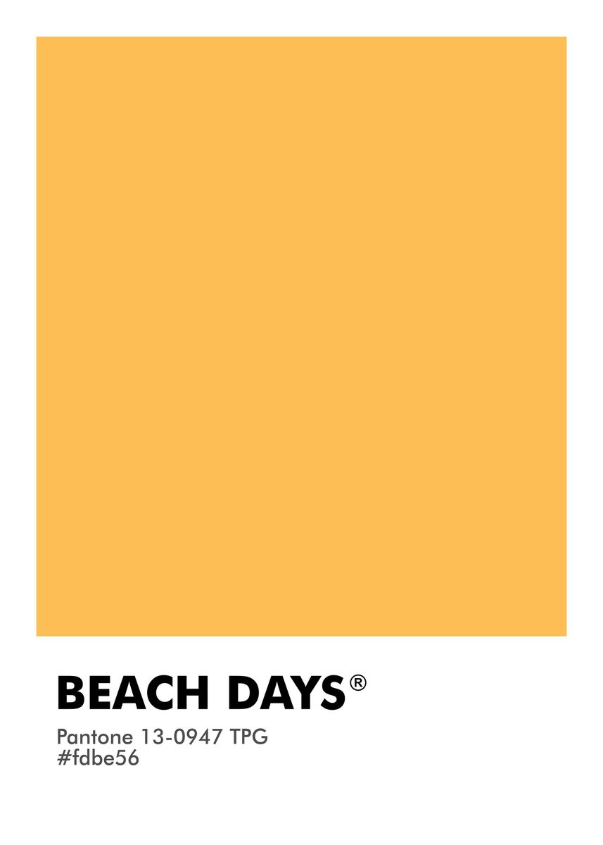 'PANTONE BEACH DAYS' Poster, picture, metal print, paint by Masahiro ...
