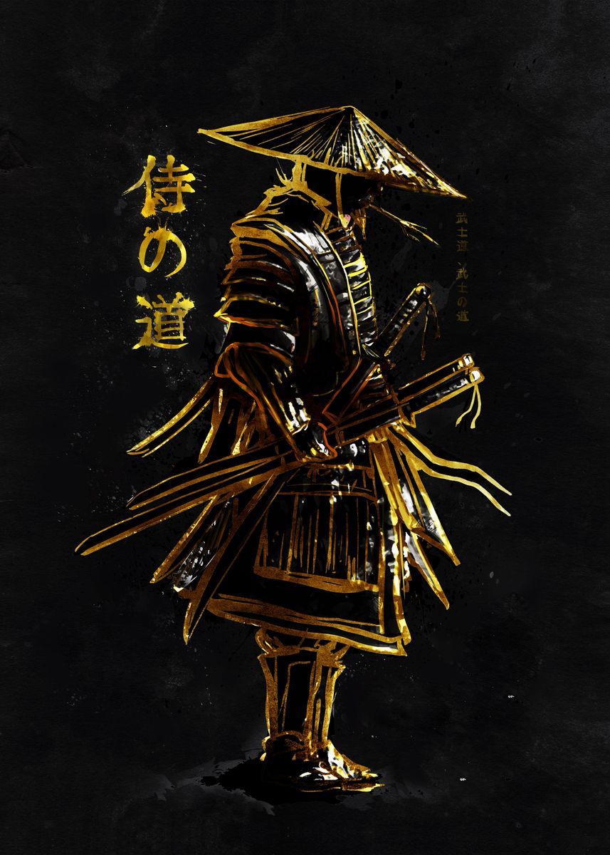 'Golden Samurai ' Poster, picture, metal print, paint by MCAshe Art ...