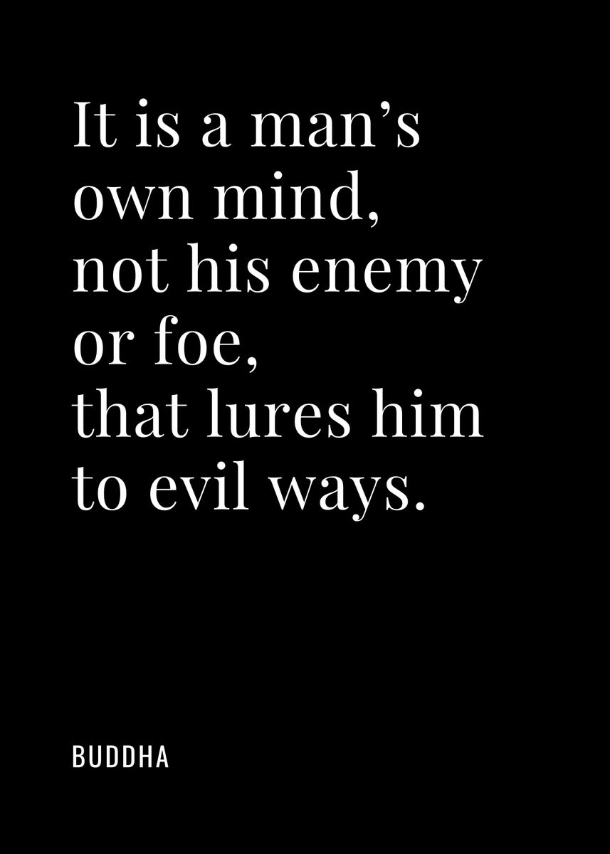 'Evil Mind Quote' Poster, picture, metal print, paint by Kreszentia ...