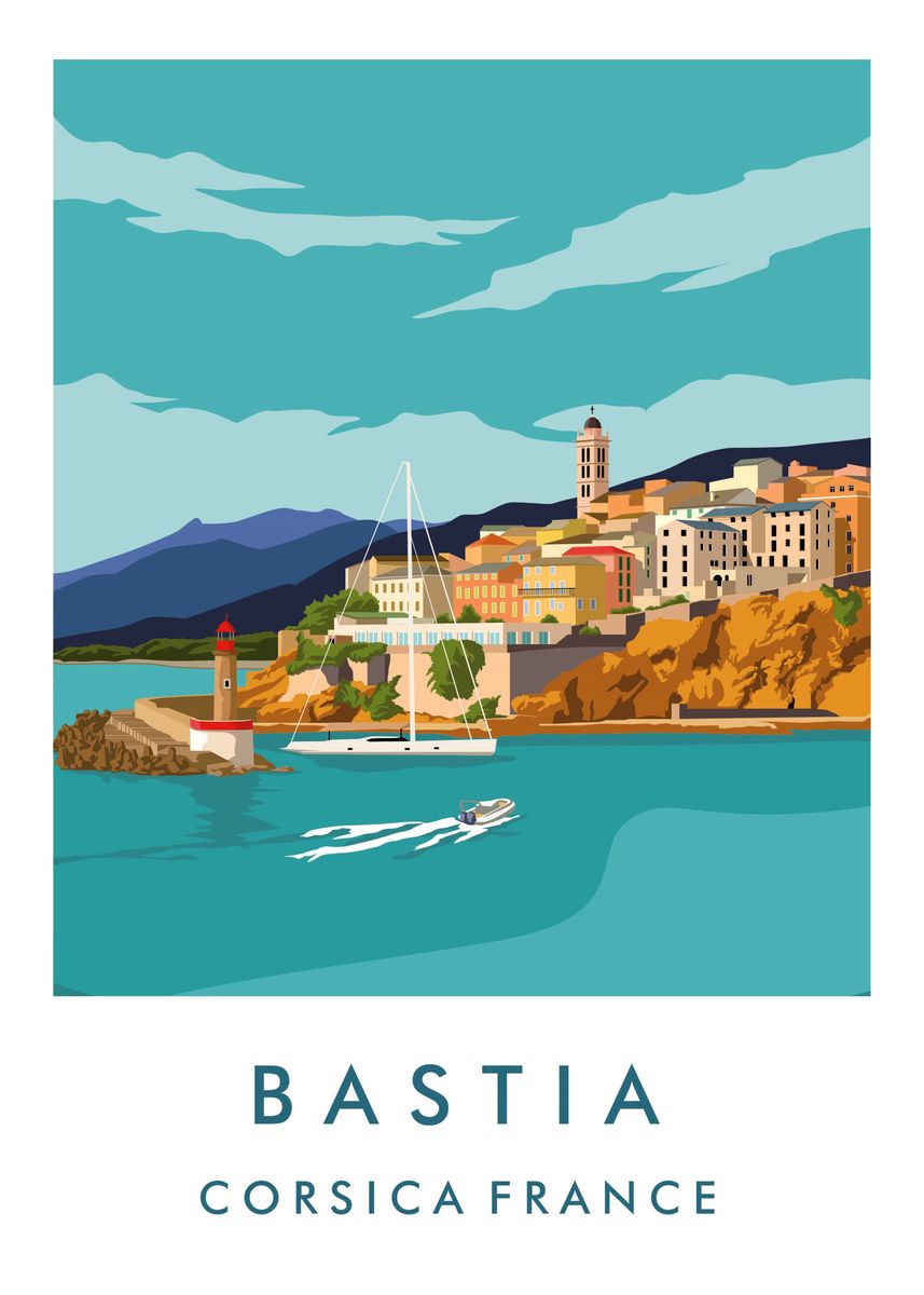 'Bastia Sea Beach Corsica' Poster, picture, metal print, paint by Max ...