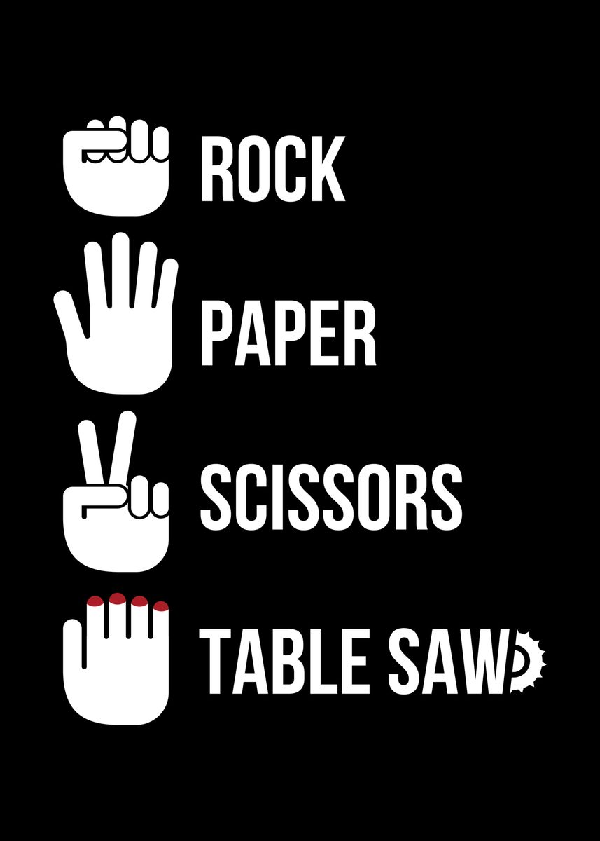 'Rock Paper Scissors Table' Poster, picture, metal print, paint by ...