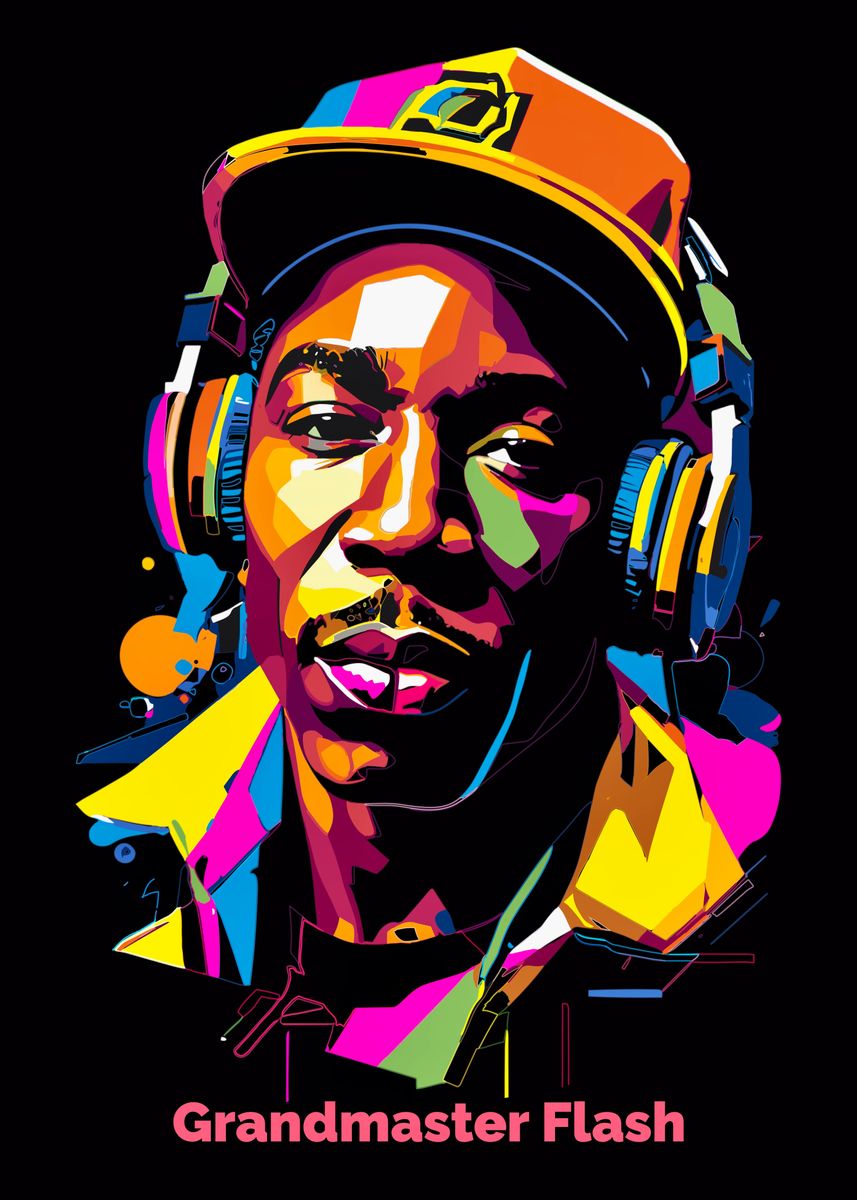 'Grandmaster Flash Wpap' Poster, picture, metal print, paint by Popart ...