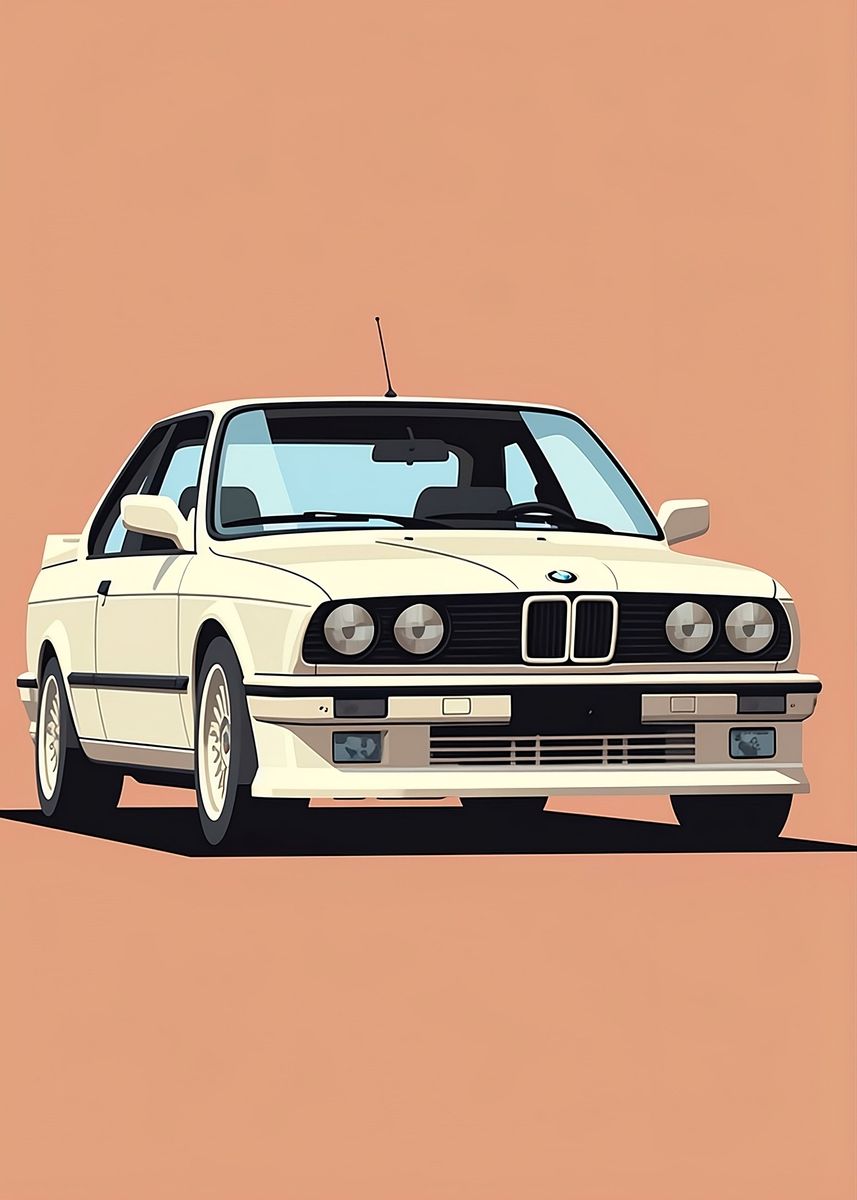 'Beige BMW E30' Poster, picture, metal print, paint by GabrangerLT ...