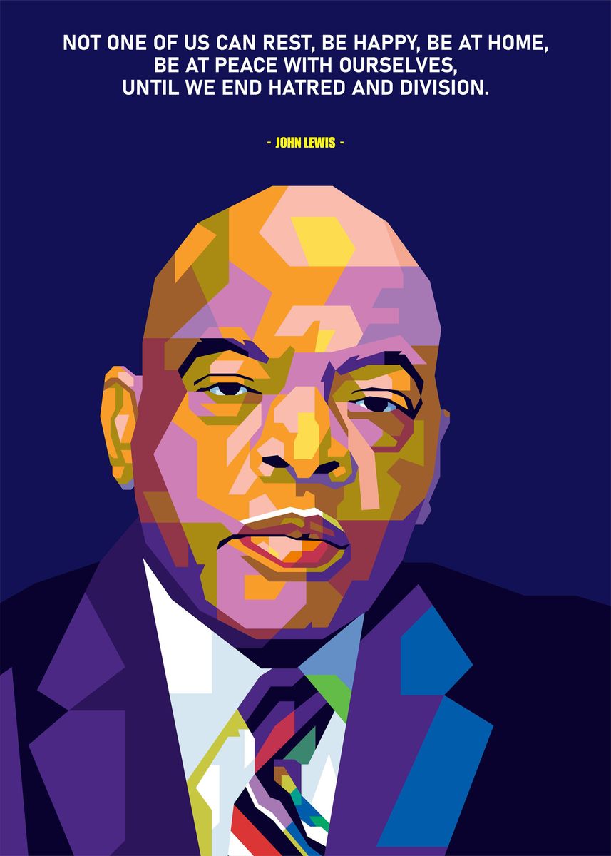 'John Robert Lewis Quotes' Poster, picture, metal print, paint by ...