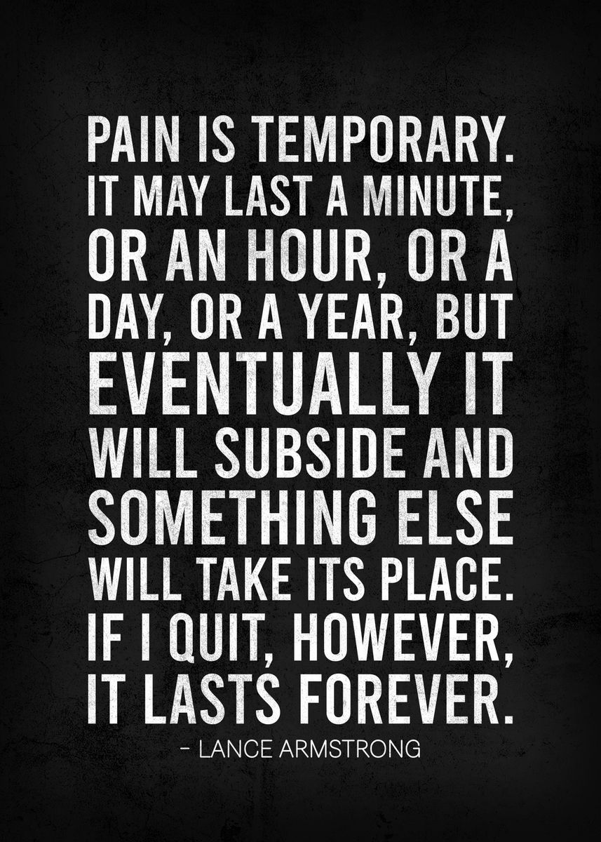 'PAIN IS TEMPORARY' Poster by SA KE | Displate