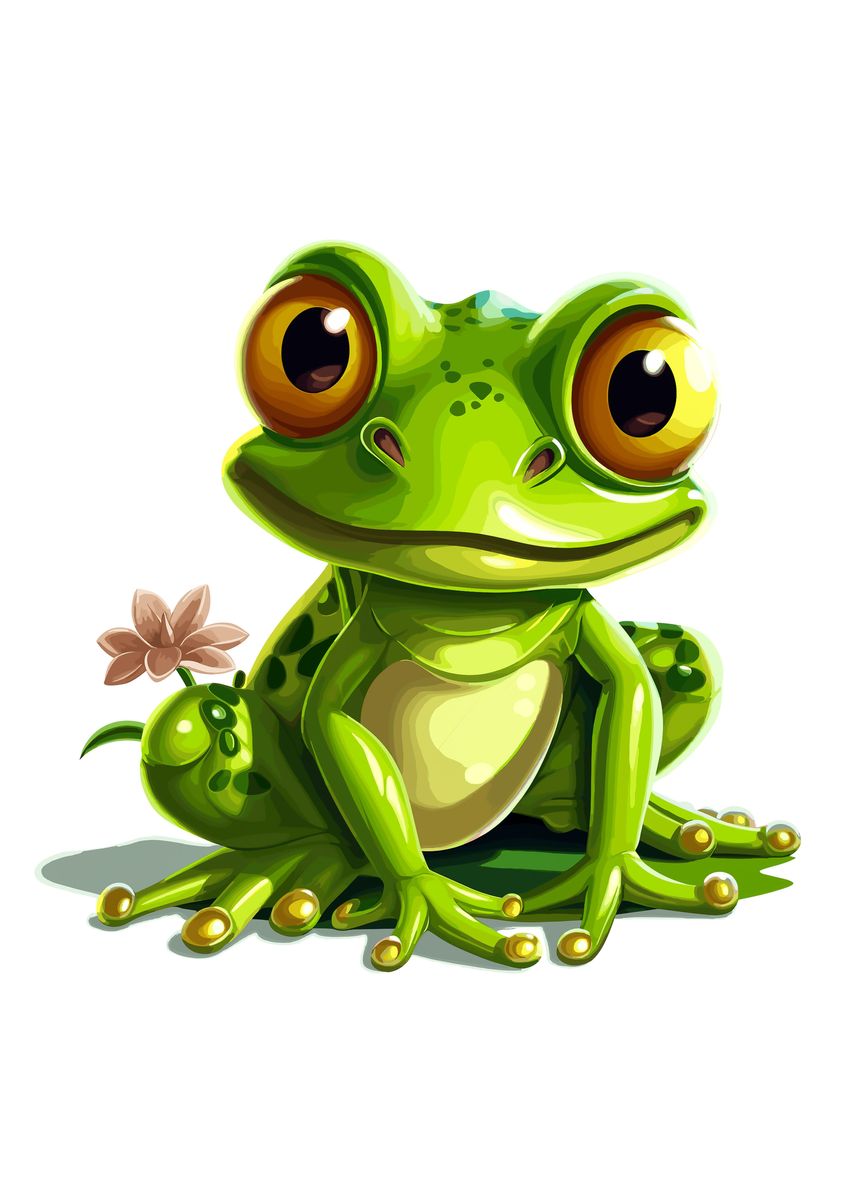 'frog cute animal' Poster, picture, metal print, paint by Mikaeel Moran ...