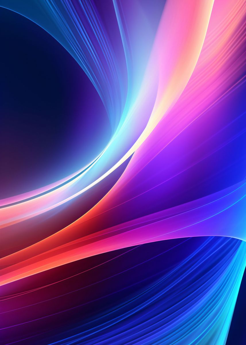 'neon rainbow waves' Poster, picture, metal print, paint by Marc Kunze ...