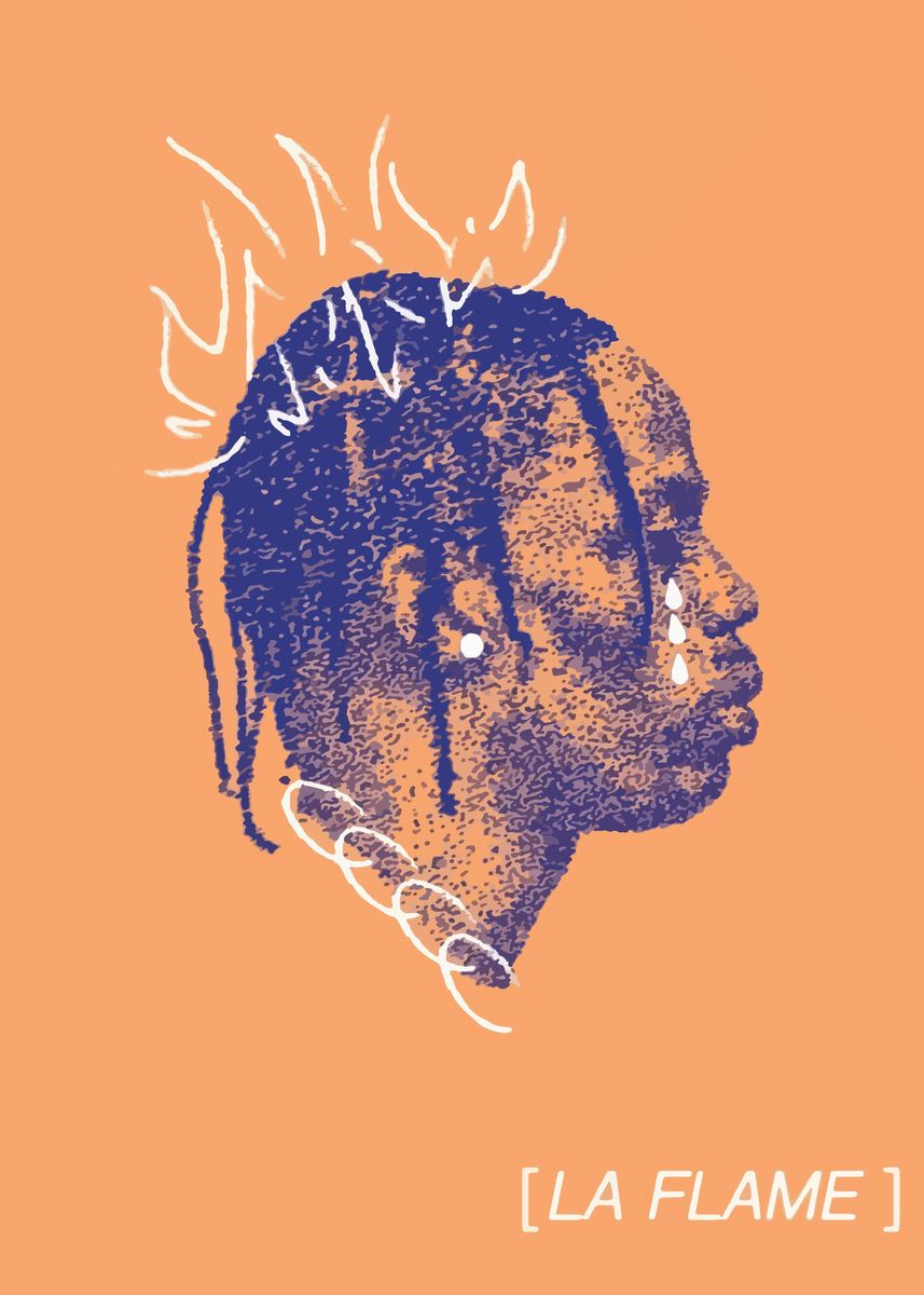 'Travis scott' Poster, picture, metal print, paint by Queen mikhaila ...