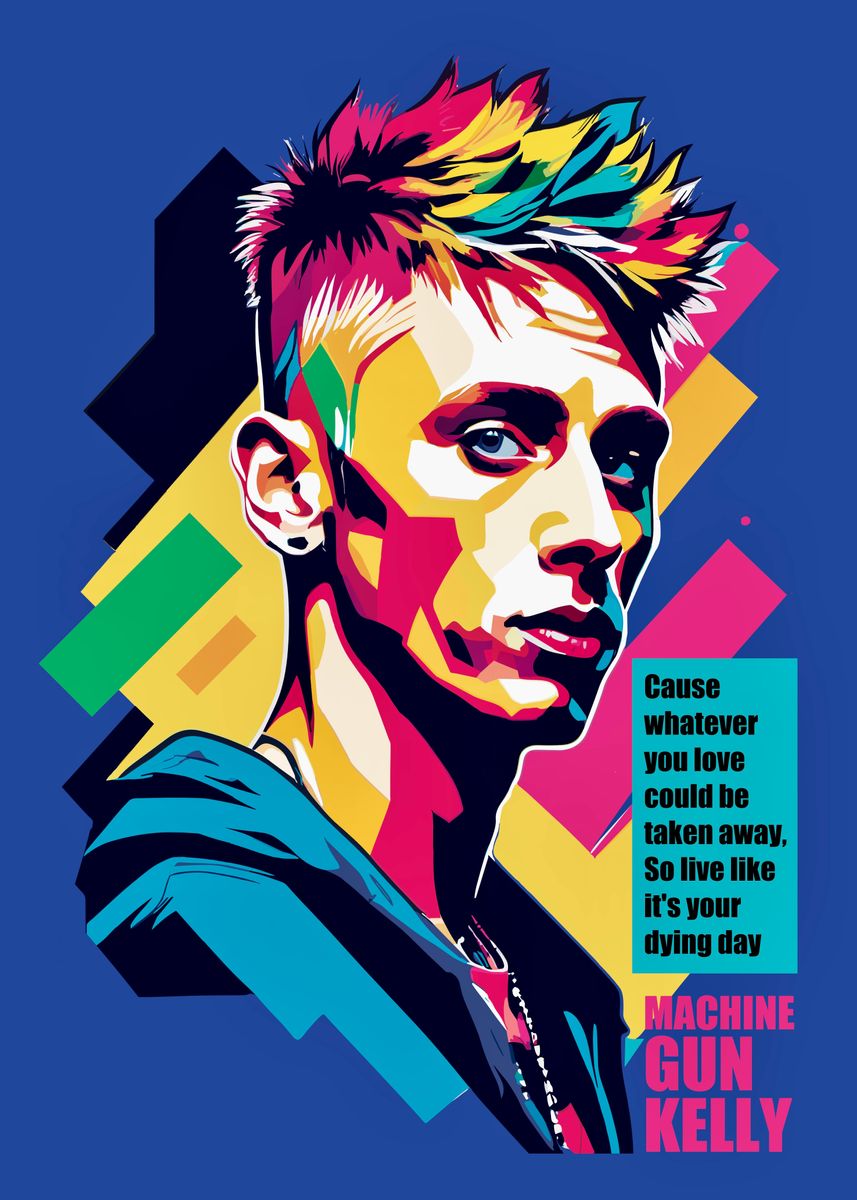 'Machine Gun Kelly wpap' Poster, picture, metal print, paint by Popart ...