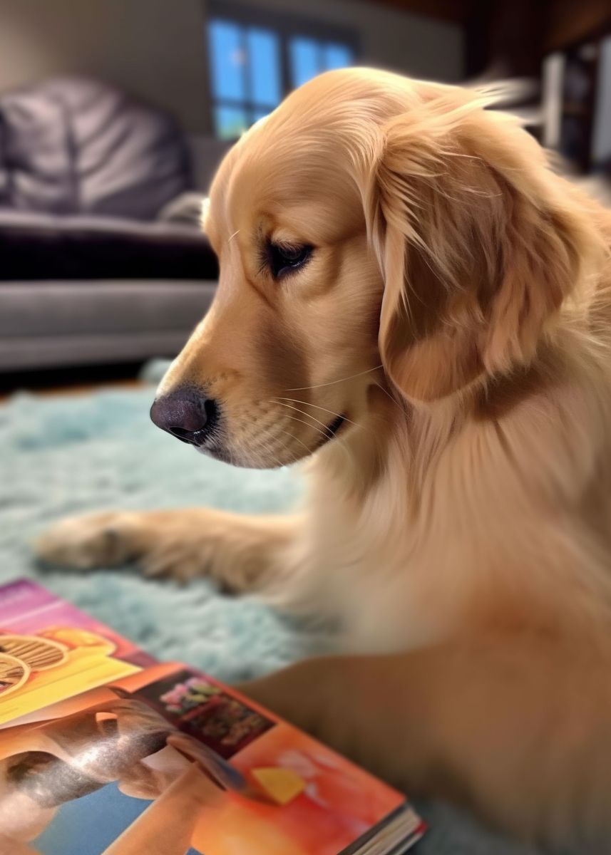 'Golden Bookworm Decor' Poster by Grimes Brown | Displate