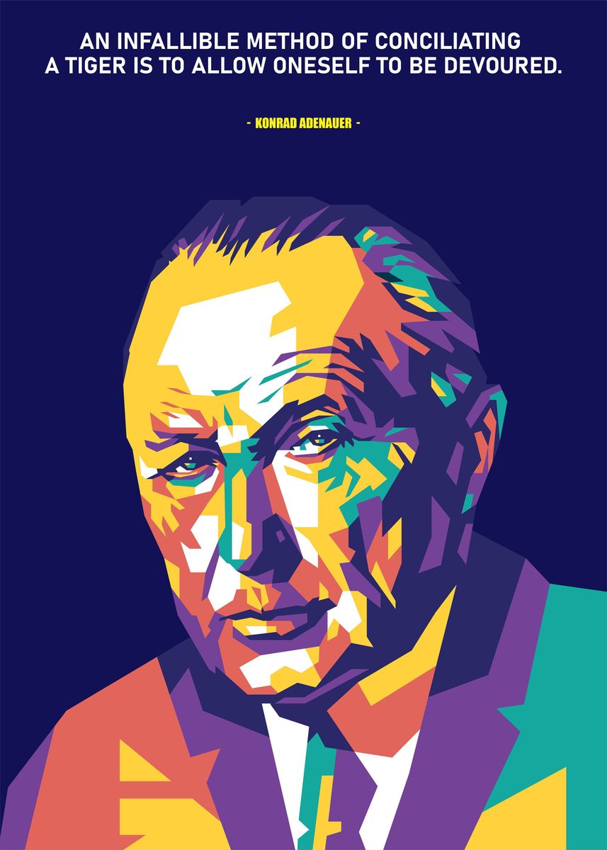 'Konrad Adenauer Quotes' Poster, picture, metal print, paint by Robert ...
