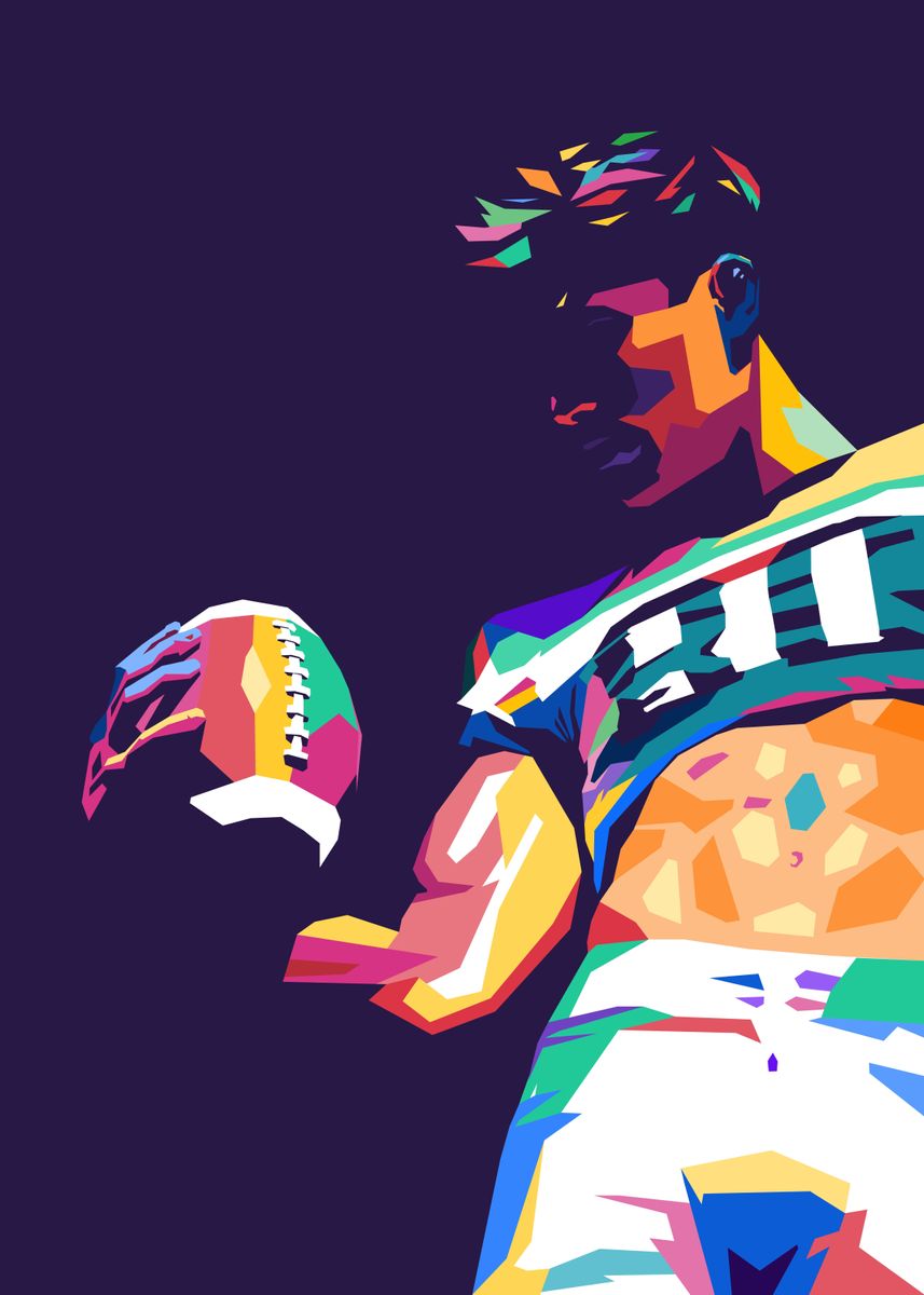 'American Football Pop Art' Poster, picture, metal print, paint by Ro ...