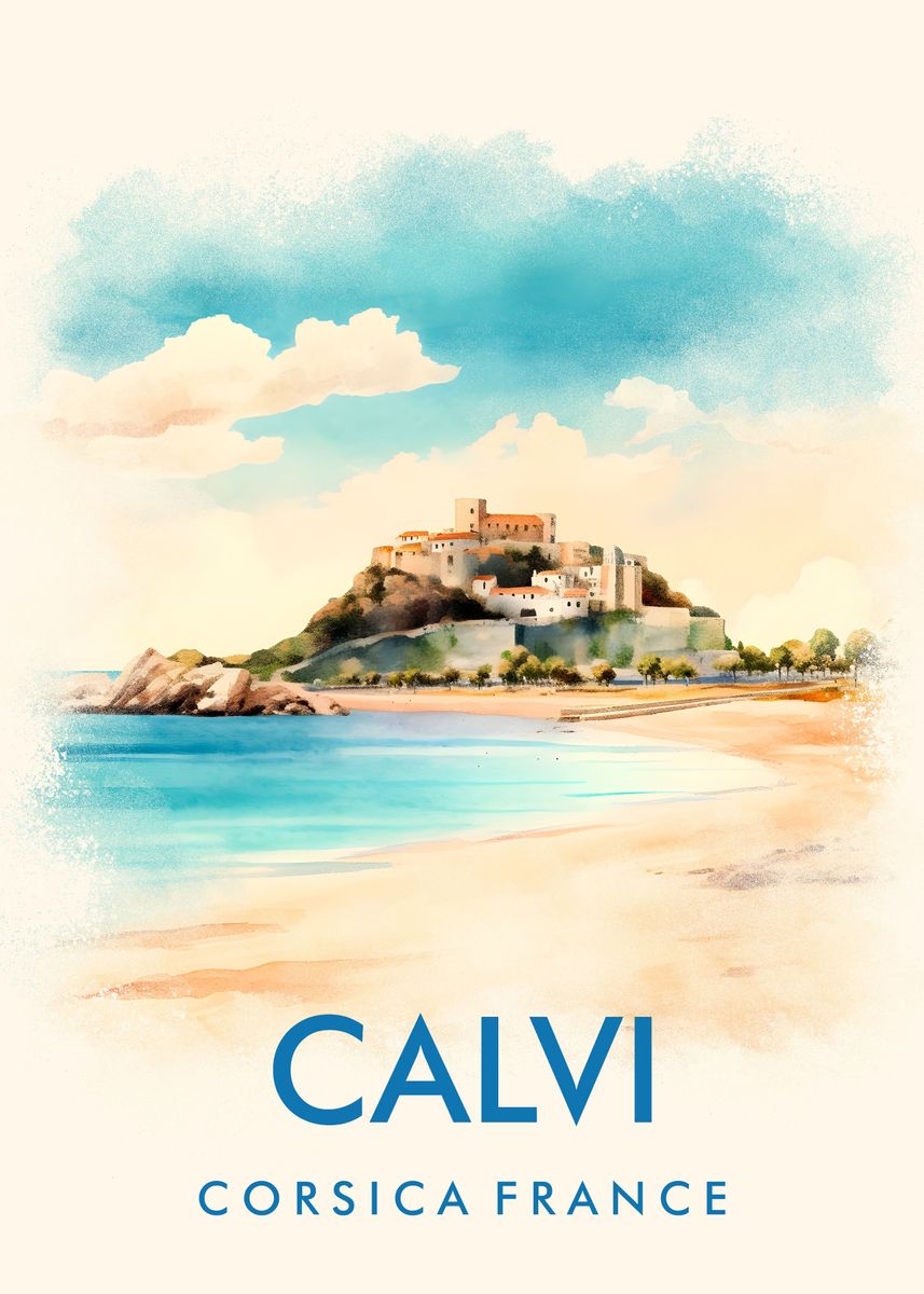 'Calvi Sea Beach Corsica' Poster, picture, metal print, paint by Max ...