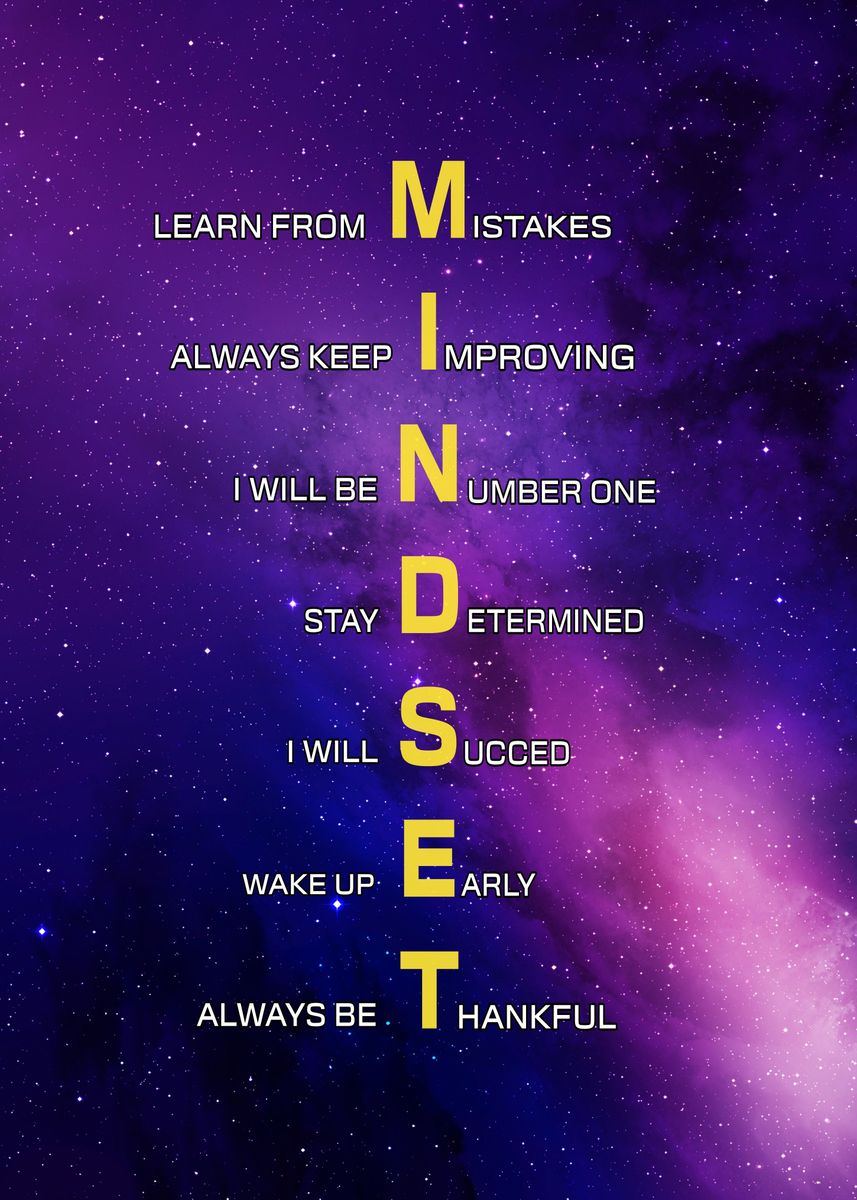 'MINDSET Galaxy Background' Poster, picture, metal print, paint by ...