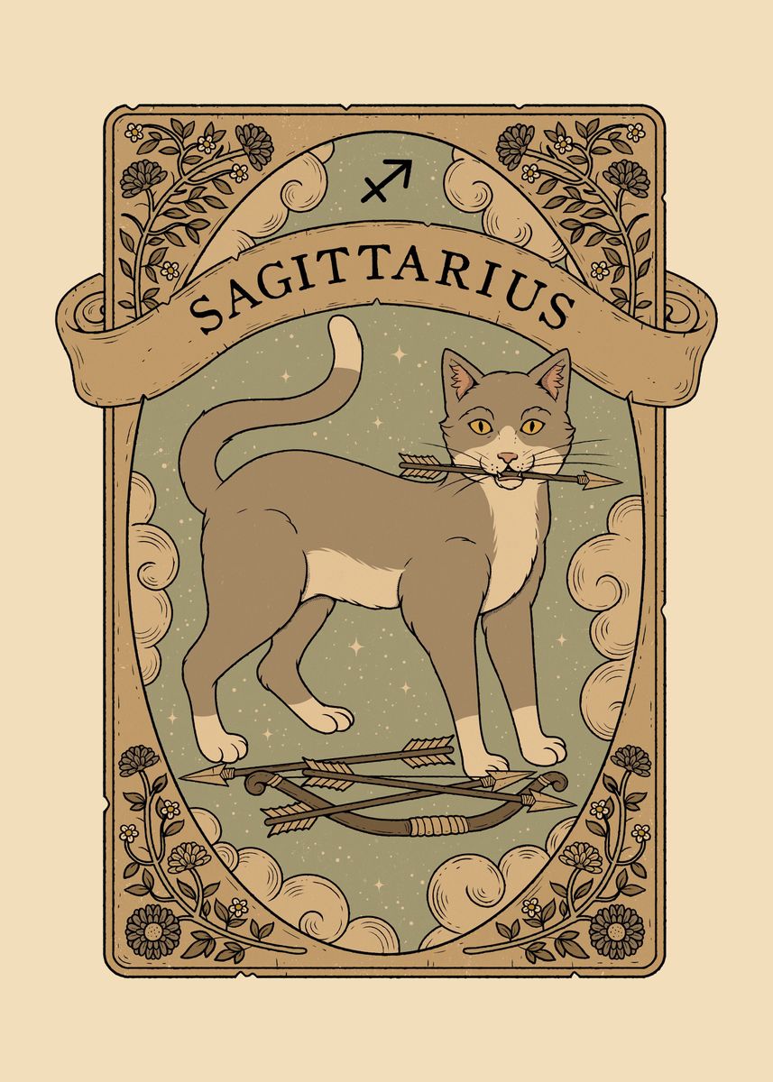 'Cats Astrology Sagittarius' Poster by Thiago Corrêa | Displate