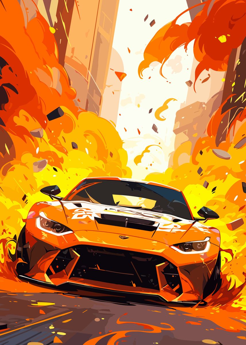 'Nascar Racing' Poster, picture, metal print, paint by PRAM ON FIRE ...