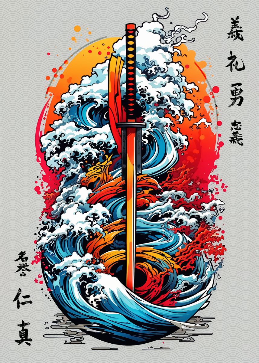 'Bushido Blade' Poster, picture, metal print, paint by Bruno Macedo ...
