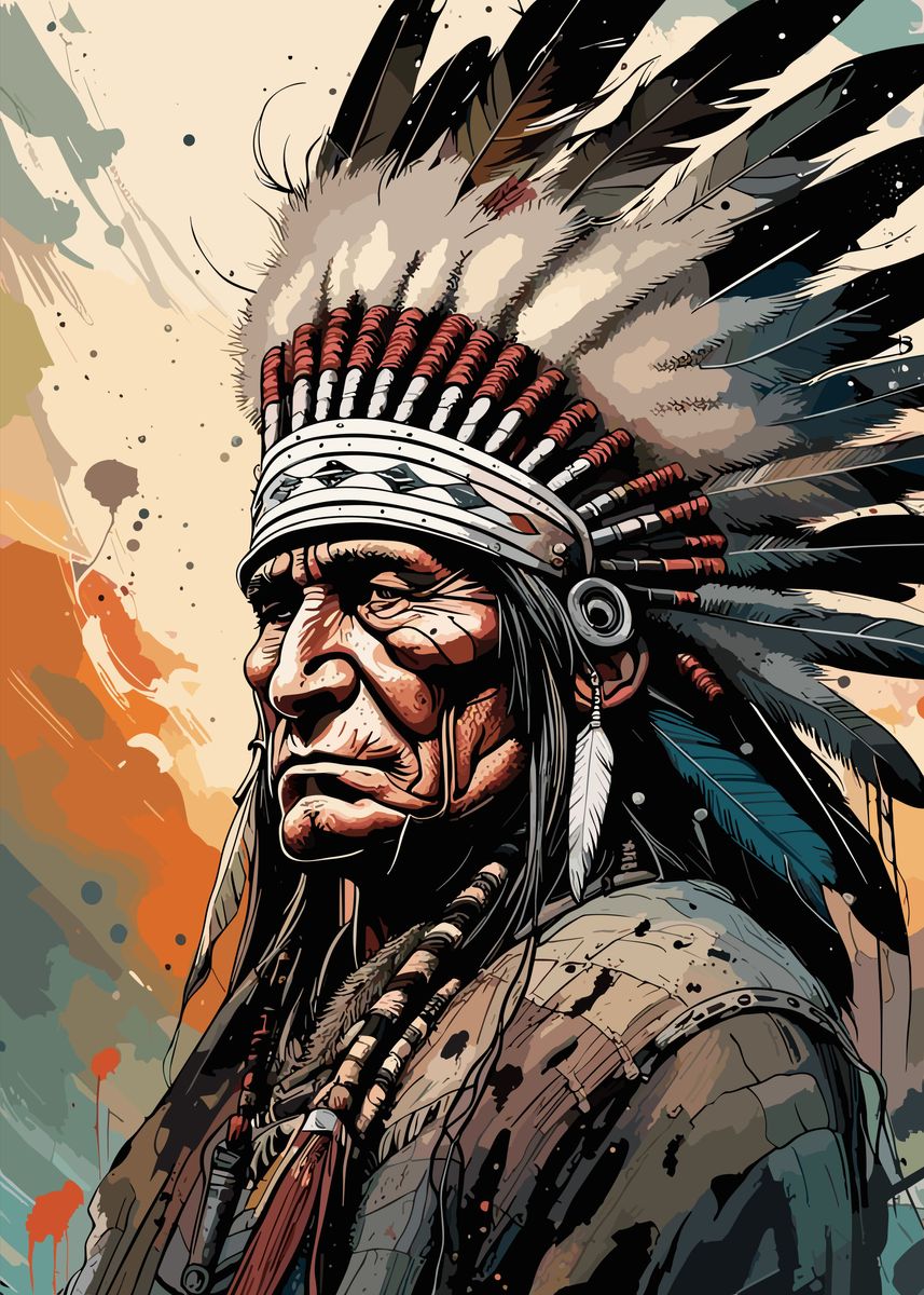 'Geronimo' Poster, picture, metal print, paint by 18 Twelve | Displate