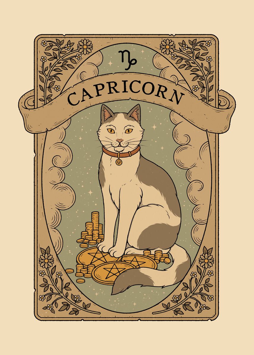 'Cats Astrology Capricorn' Poster, picture, metal print, paint by ...