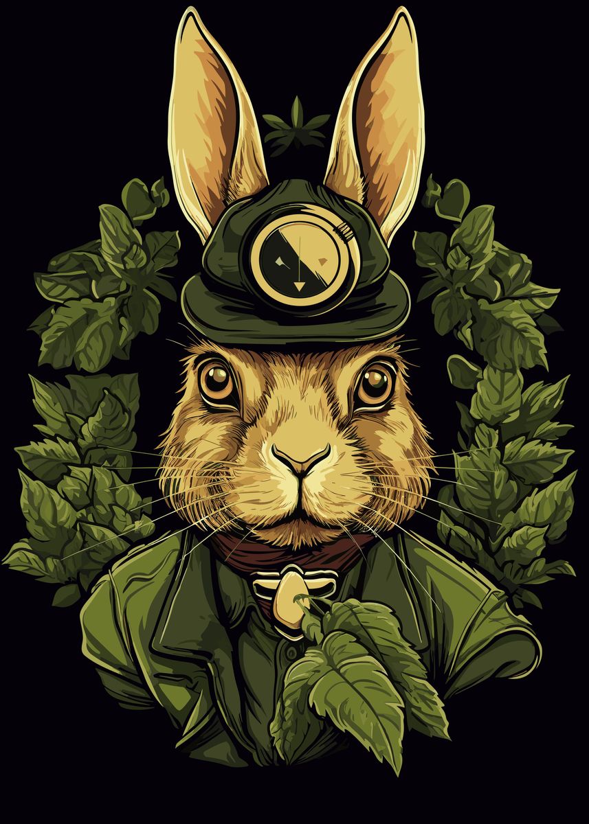 'Rabbit Cute Animals' Poster by MICHELLE RHOADS | Displate