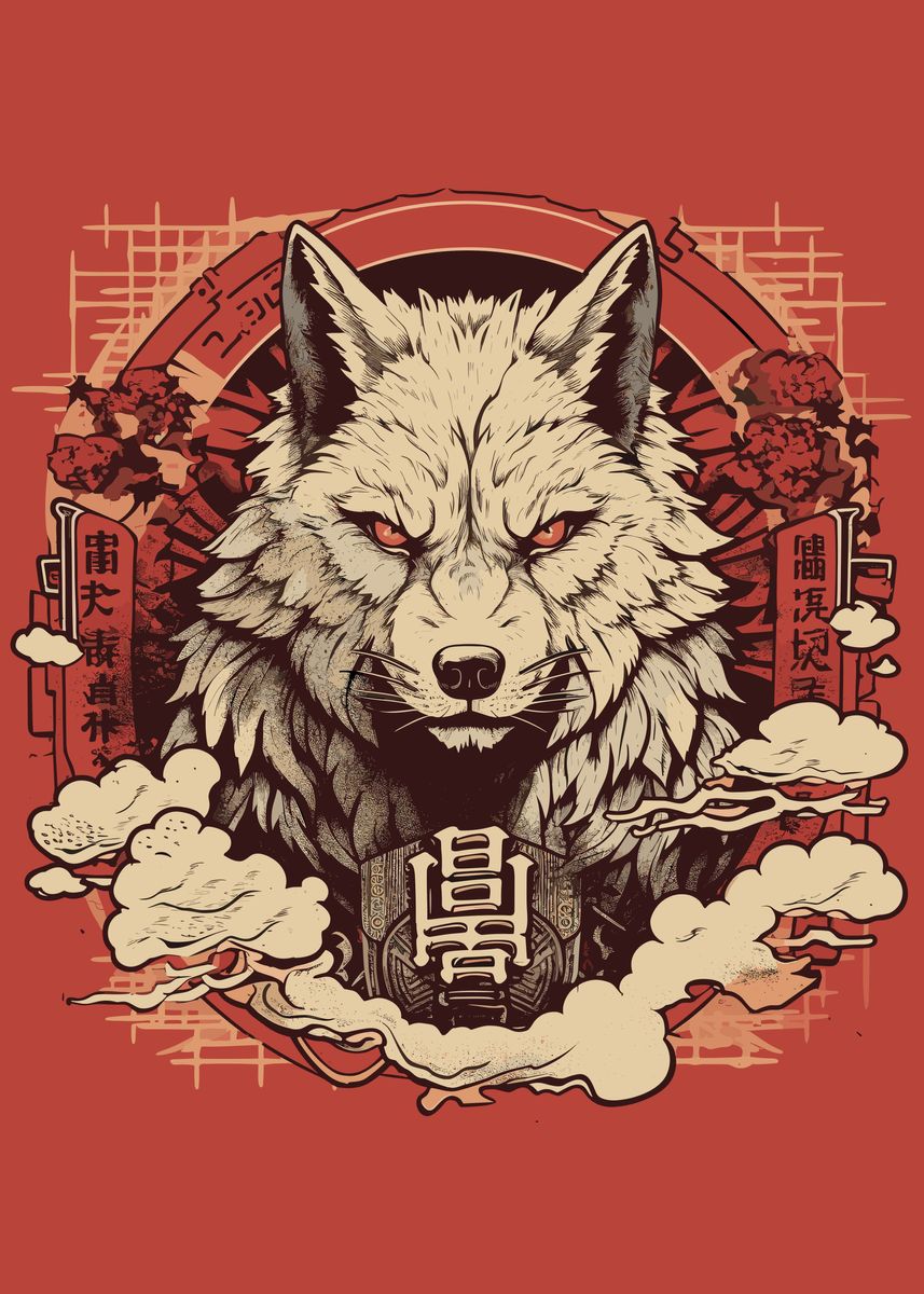 'Amaterasu Wolf ' Poster, picture, metal print, paint by Ardyce Behn ...