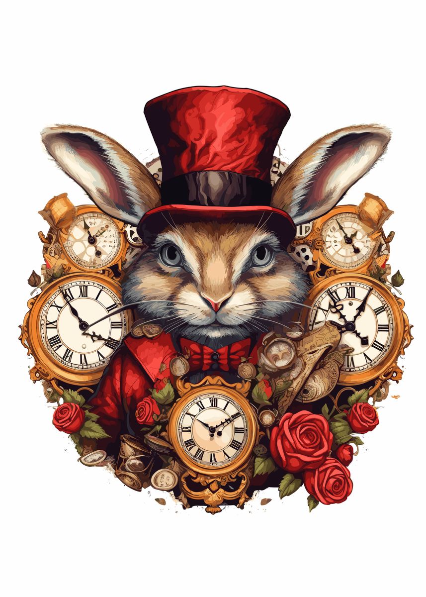 'Rabbit Cute Animals' Poster, picture, metal print, paint by MICHELLE ...