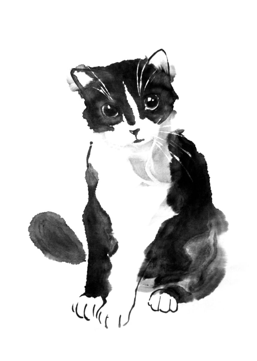 'Kitty Cat' Poster, picture, metal print, paint by Dark Swan | Displate