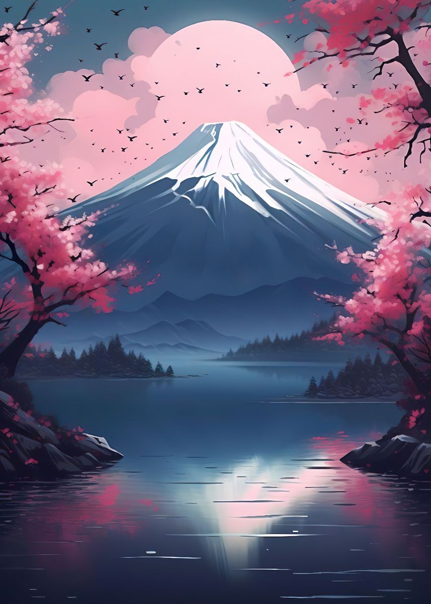 'Japanese Cherry Blossom ' Poster, picture, metal print, paint by Yusef ...